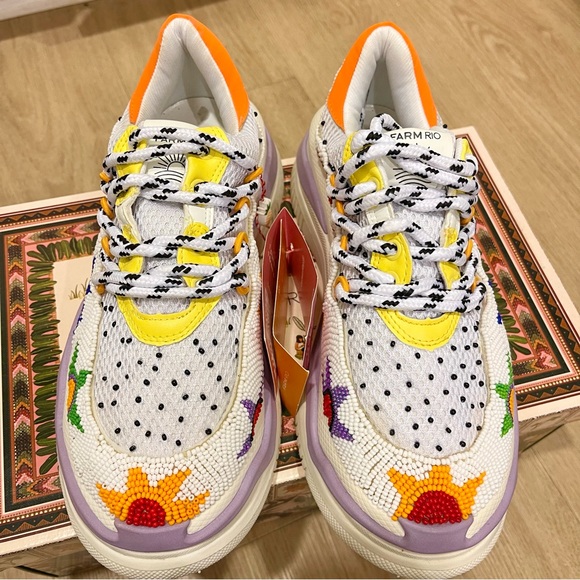 FARM Rio | Shoes | Farm Rio Brand New Sunset Beaded Platform Sneaker ...